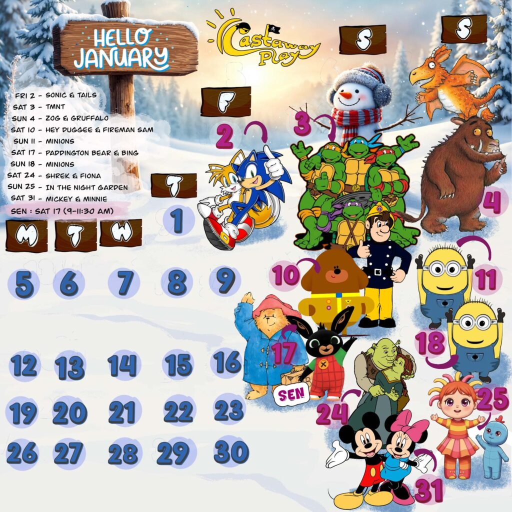 January 2026 Calendar - Castaway Play